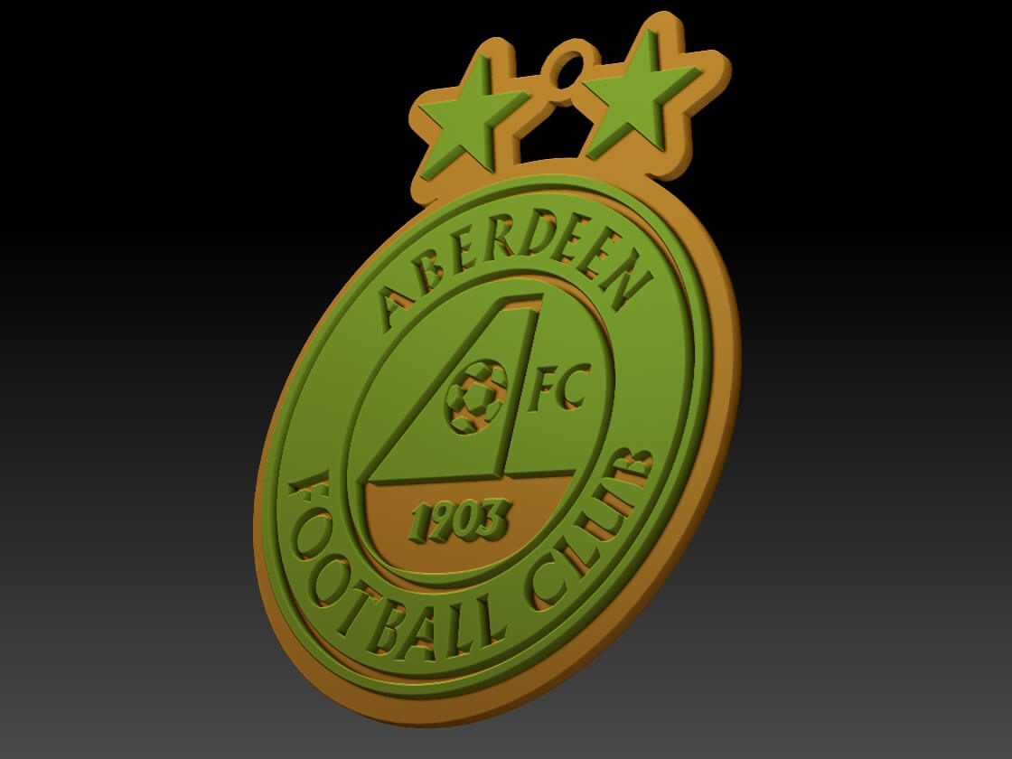 SPFL Aberdeen Keychain Badge Color Printable and Renderable - 3D Model ...