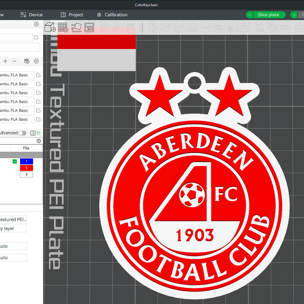 SPFL Aberdeen Keychain Badge Color Printable and Renderable - 3D Model ...