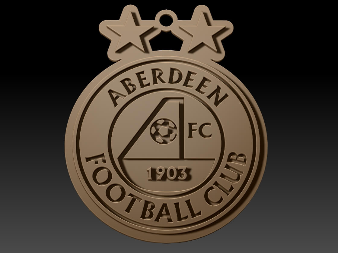 SPFL Aberdeen Keychain Badge Color Printable and Renderable - 3D Model ...
