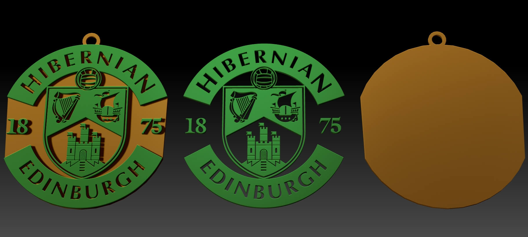 SPFL Hibernian Keychain Badge Color Printable and Renderable - 3D Model ...