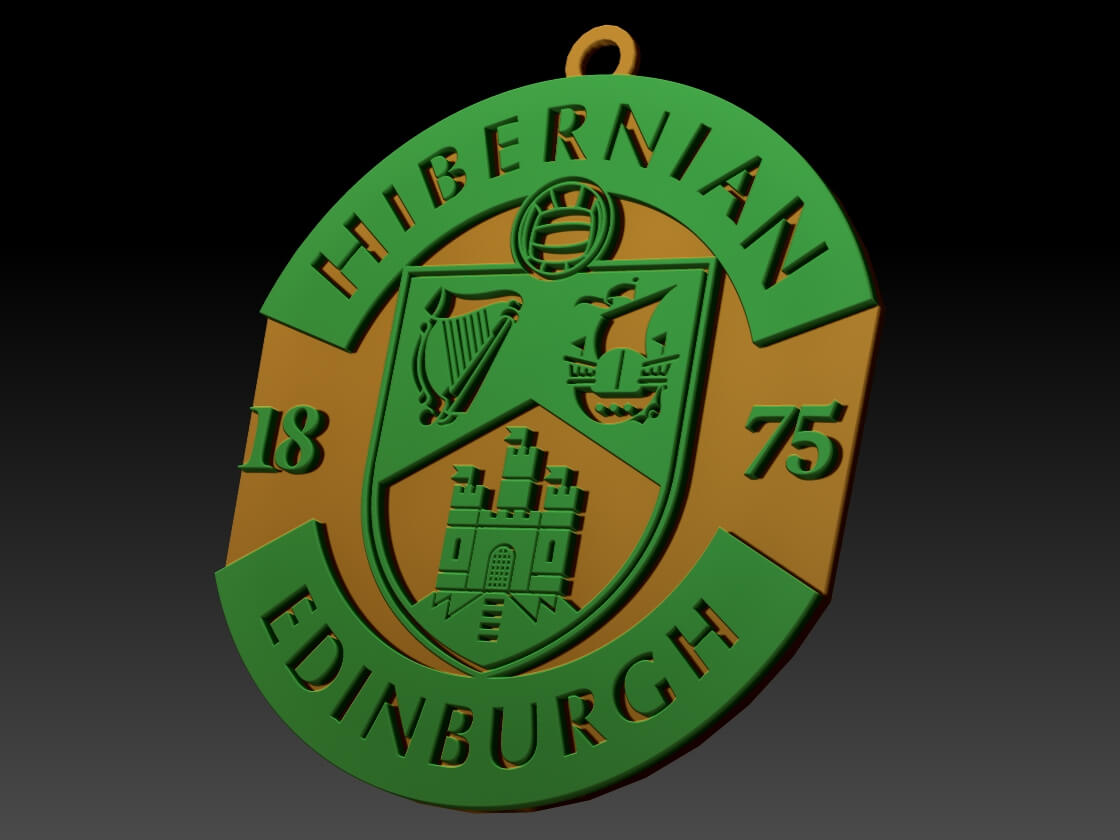 SPFL Hibernian Keychain Badge Color Printable and Renderable - 3D Model ...
