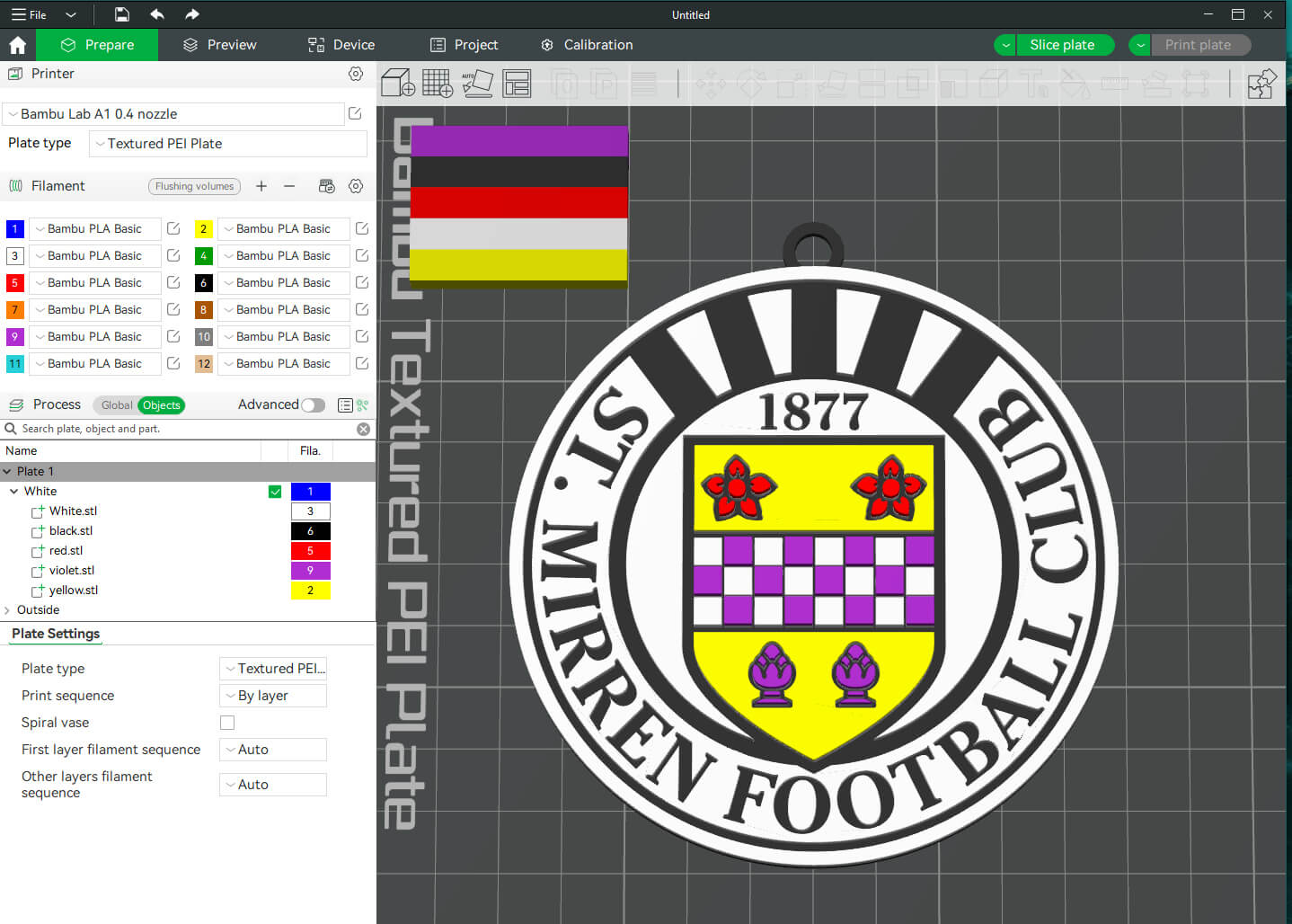 SPFL St. Mirren Keychain Badge Color Printable and Renderabl - 3D Model ...
