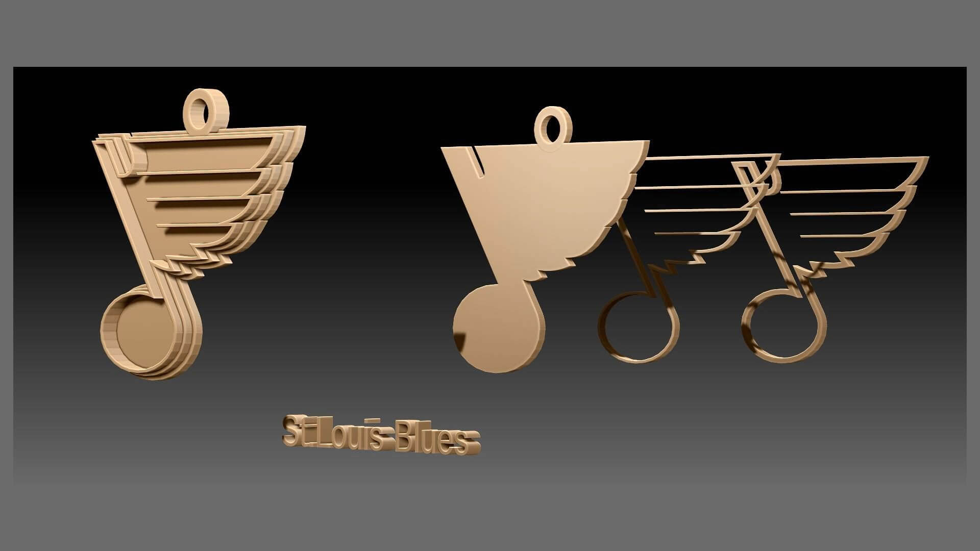 St Louis Blues Logo Shield Printable and Renderable Keychan - 3D Print ...