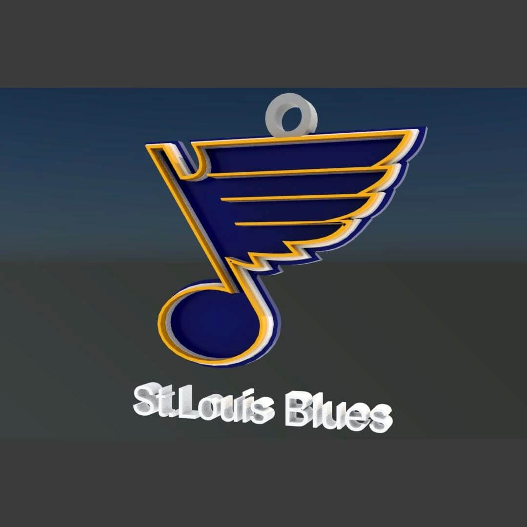 St Louis Blues Logo Shield Printable and Renderable Keychan - 3D Print ...