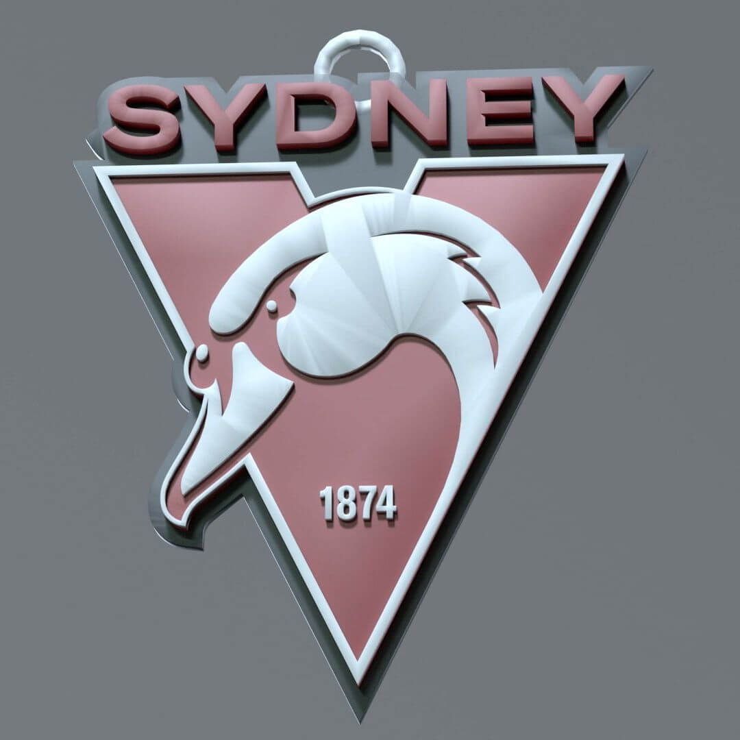 Sydney Swans Printable and Renderable Badge - 3D Model by danyelon