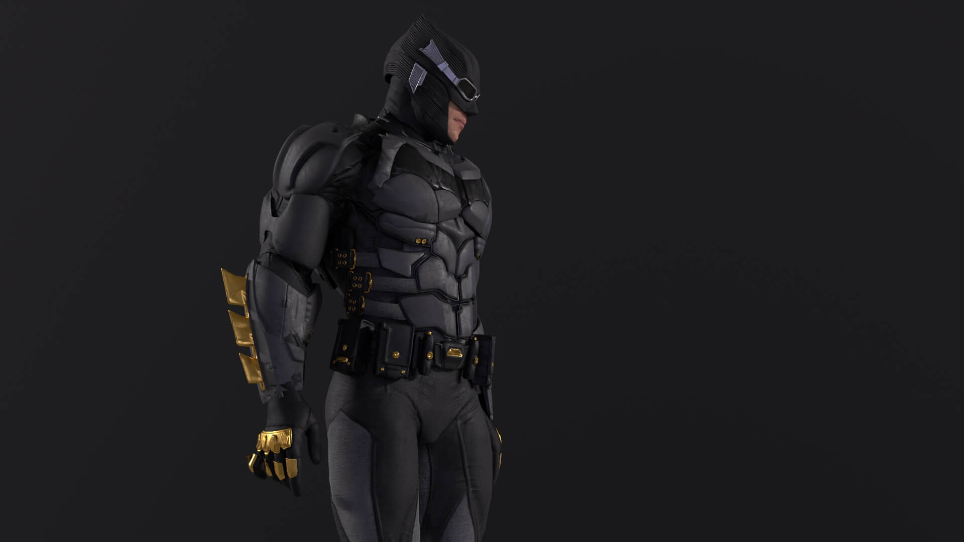 Tactical Batsuit PBR Rigged - 3D Model by danyelon