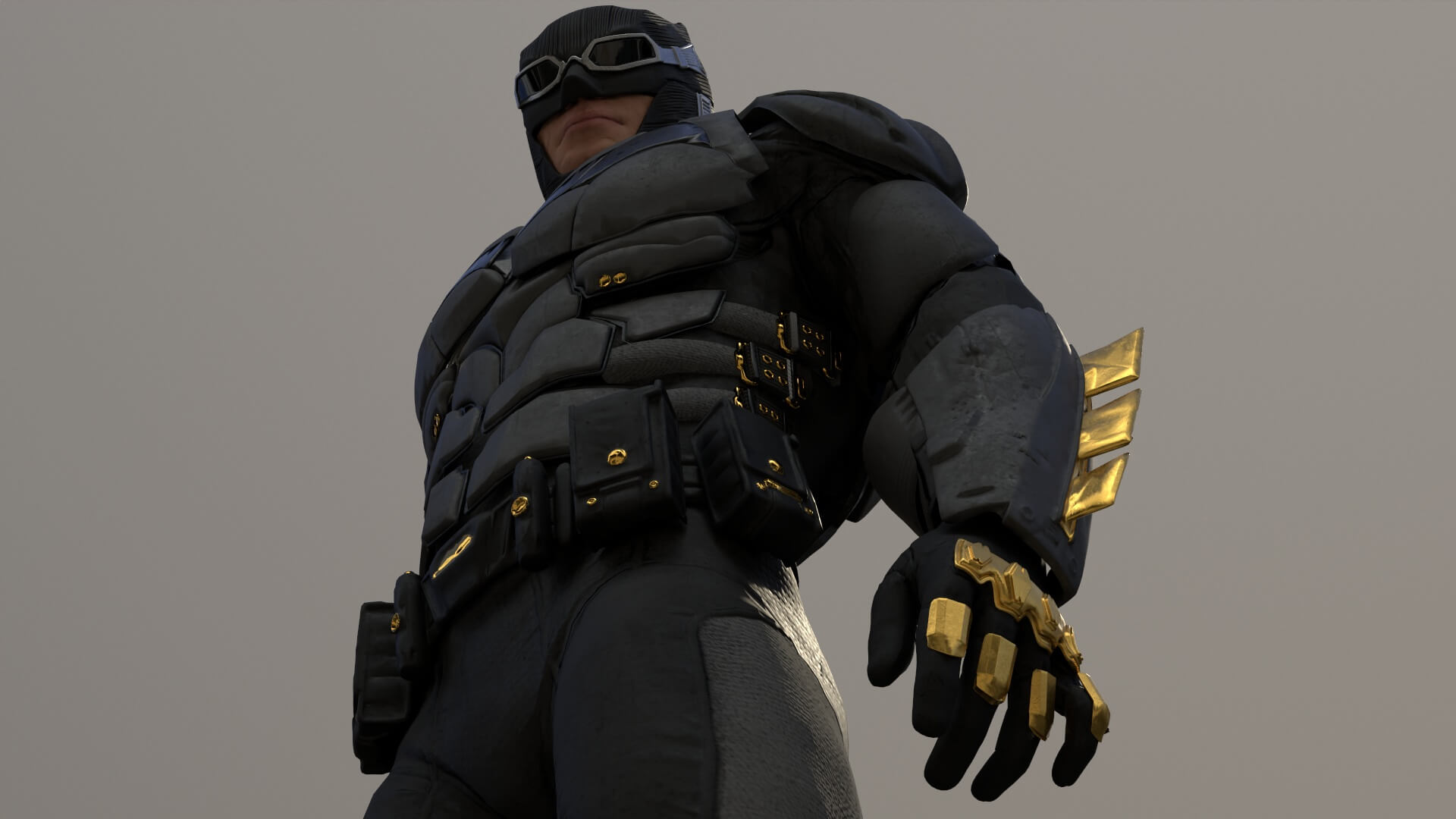 Tactical Batsuit PBR Rigged - 3D Model by danyelon