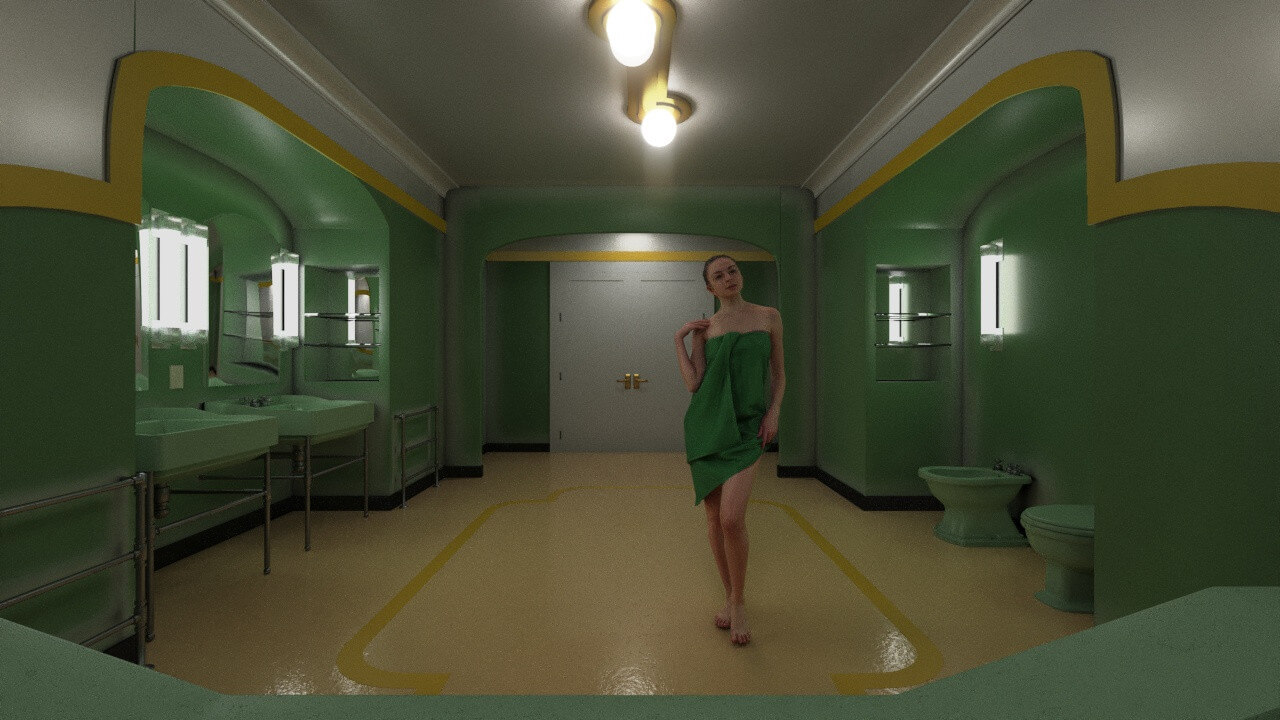 The Shining Green Bathroom Room 237 - 3D Model by danyelon