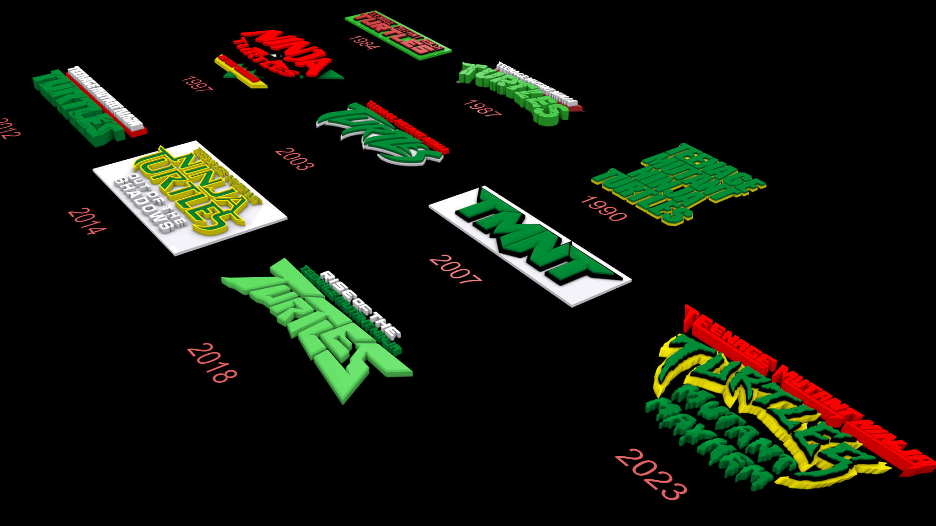 TMNT All Logos 1984 To 2023 - 3D Print Model by danyelon