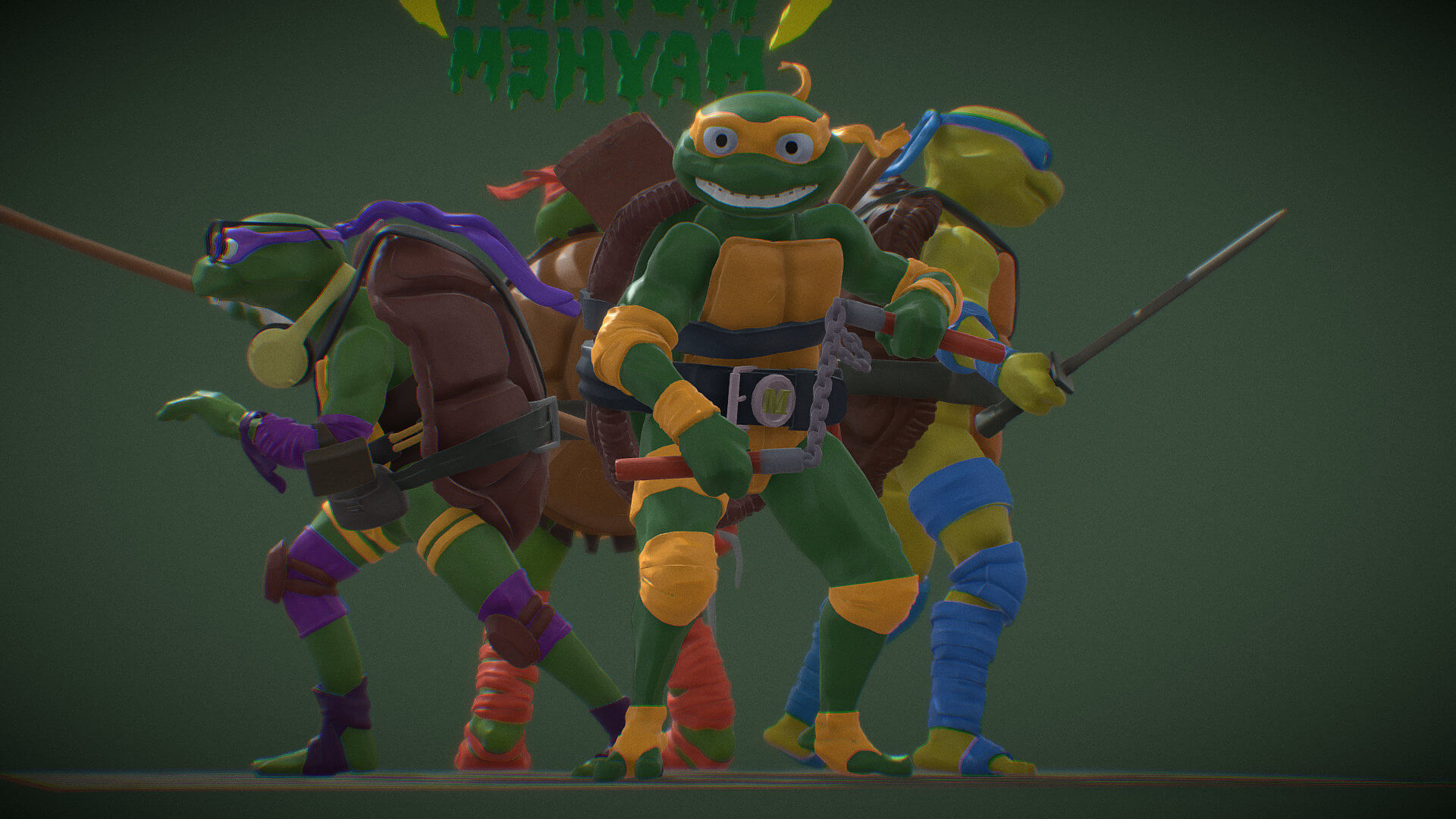TMNT Mutant Mayhem Figures Fan Art - 3D Model by danyelon