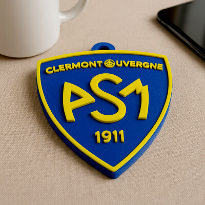 Top 14 ASM Clermont Keychain Badge Color Printable - 3D Model by danyelon