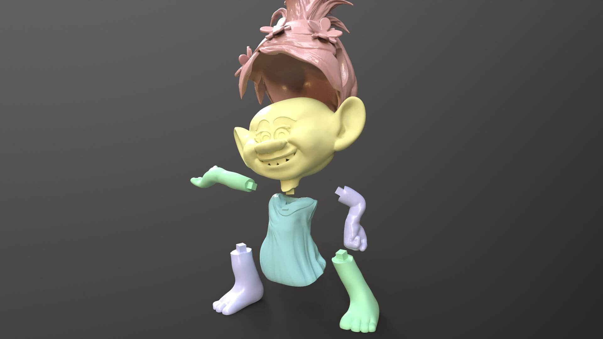 Trolls Poppy Fan Art From Printable - 3D Print Model by danyelon