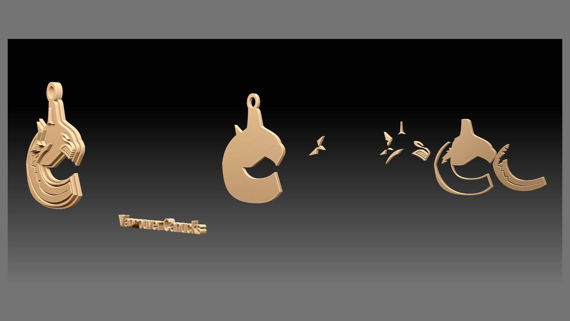 Vancouver Canucks Logo Shield Printable and Renderable Keych - 3D Print ...