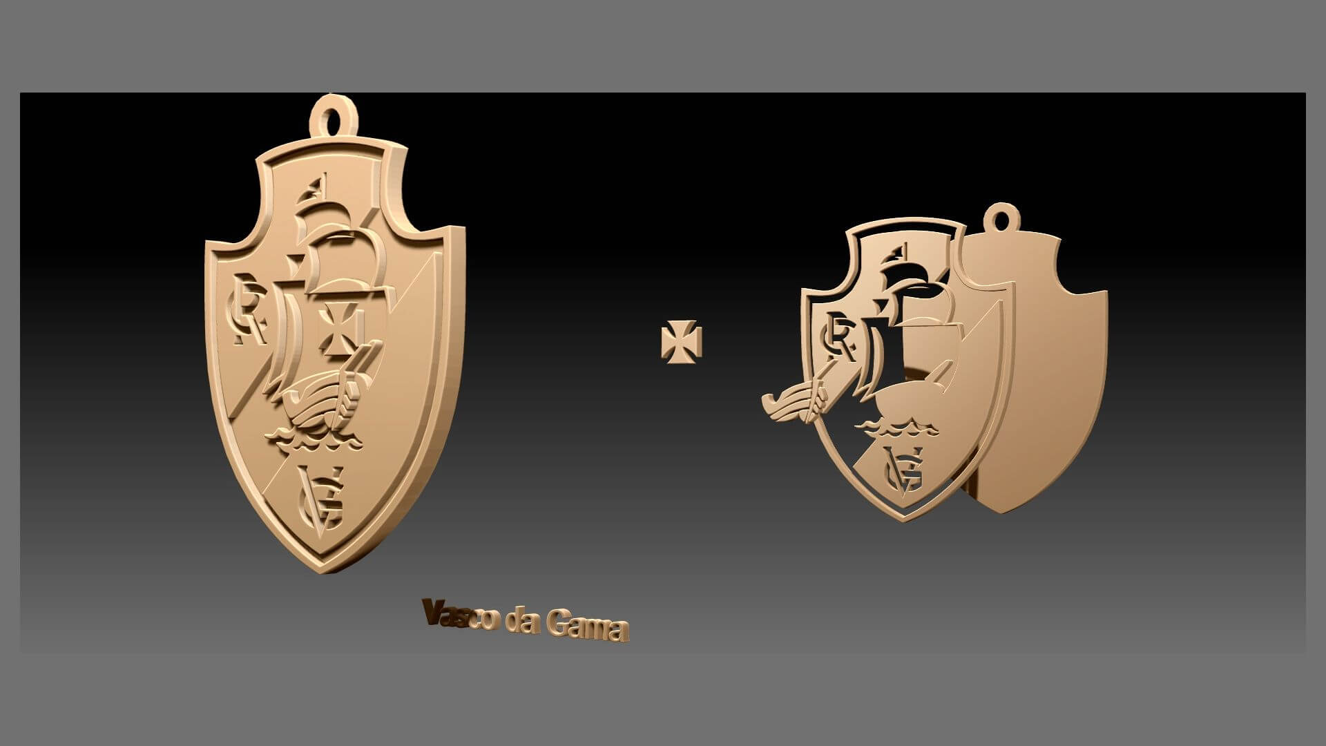Vasco Da Gama Logo Printable and Renderable Logo Shields Key - 3D Print ...