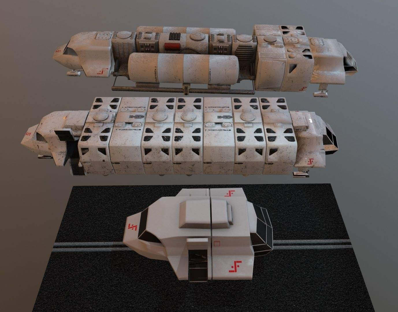 Visitors Starships Transport Shuttle Pack - 3D Model by danyelon