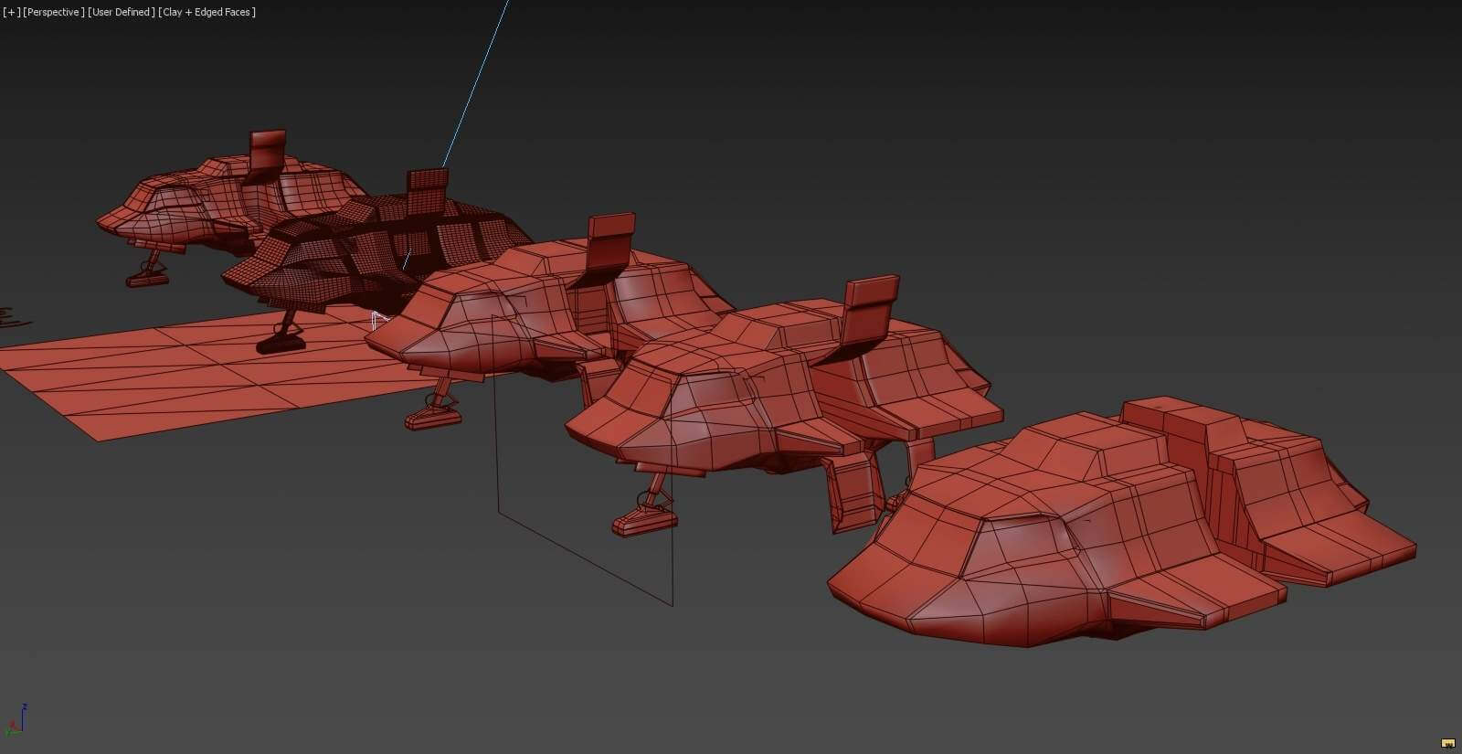 Visitors Starships Transport Shuttle Pack - 3D Model by danyelon