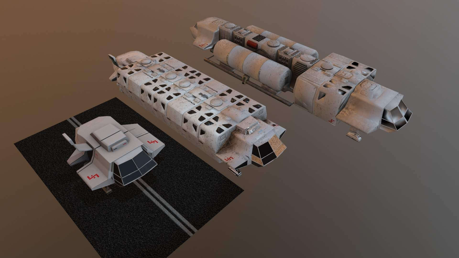 Visitors Starships Transport Shuttle Pack - 3D Model by danyelon