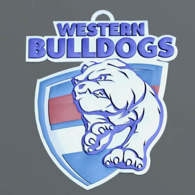 Western Bulldogs Printable and Renderable Badge - 3D Model by danyelon