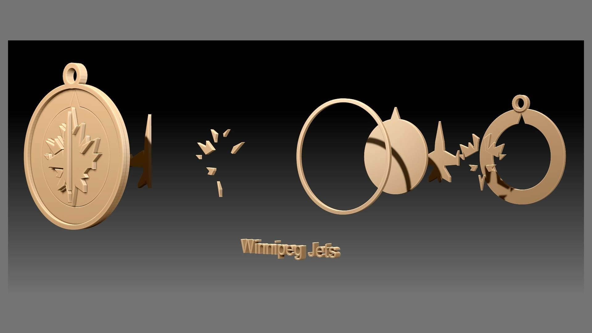 Winnipeg Jets Logo Shield Printable and Renderable Keychan - 3D Model ...