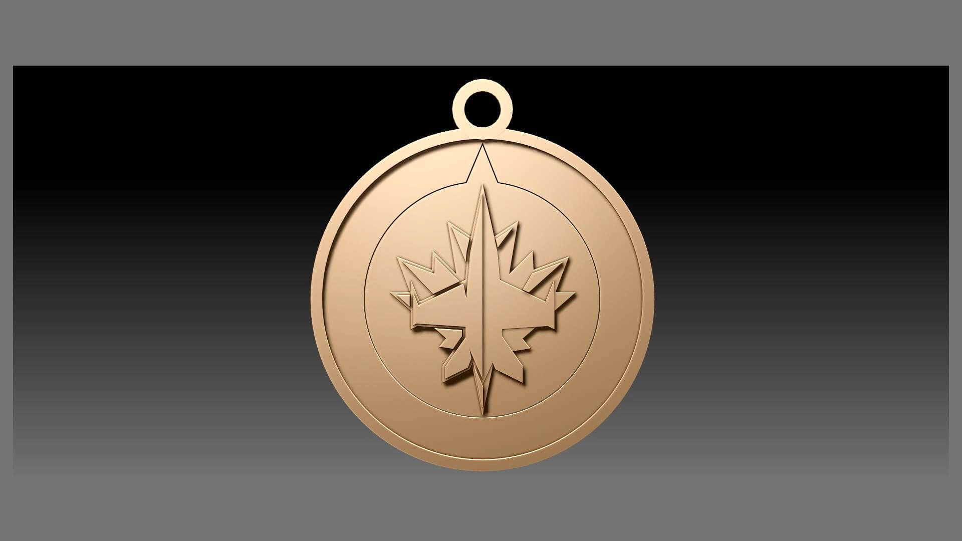 Winnipeg Jets Logo Shield Printable and Renderable Keychan - 3D Print ...