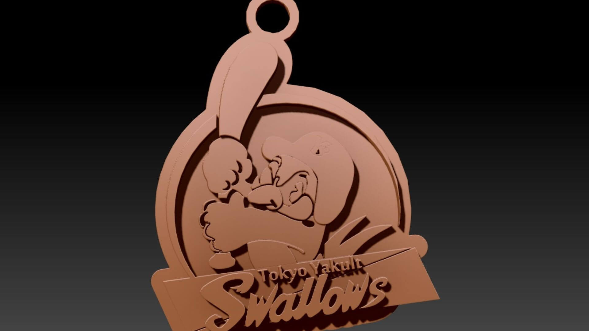 Yakult Swallows Logo Shield Keychan Printable and Renderable - 3D Model ...