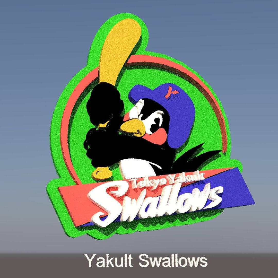 Yakult Swallows Logo Shield Keychan Printable and Renderable - 3D Print Model by danyelon