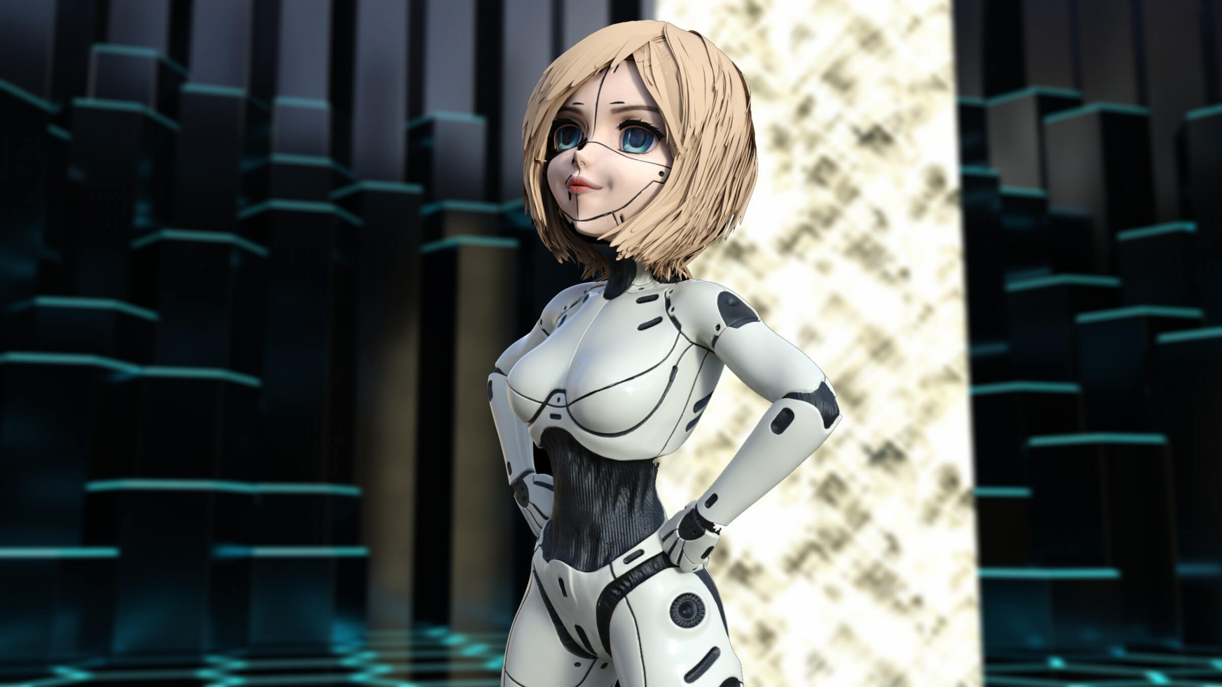 Toon-Bot 3D Render, Digital Art by DarkDynamic