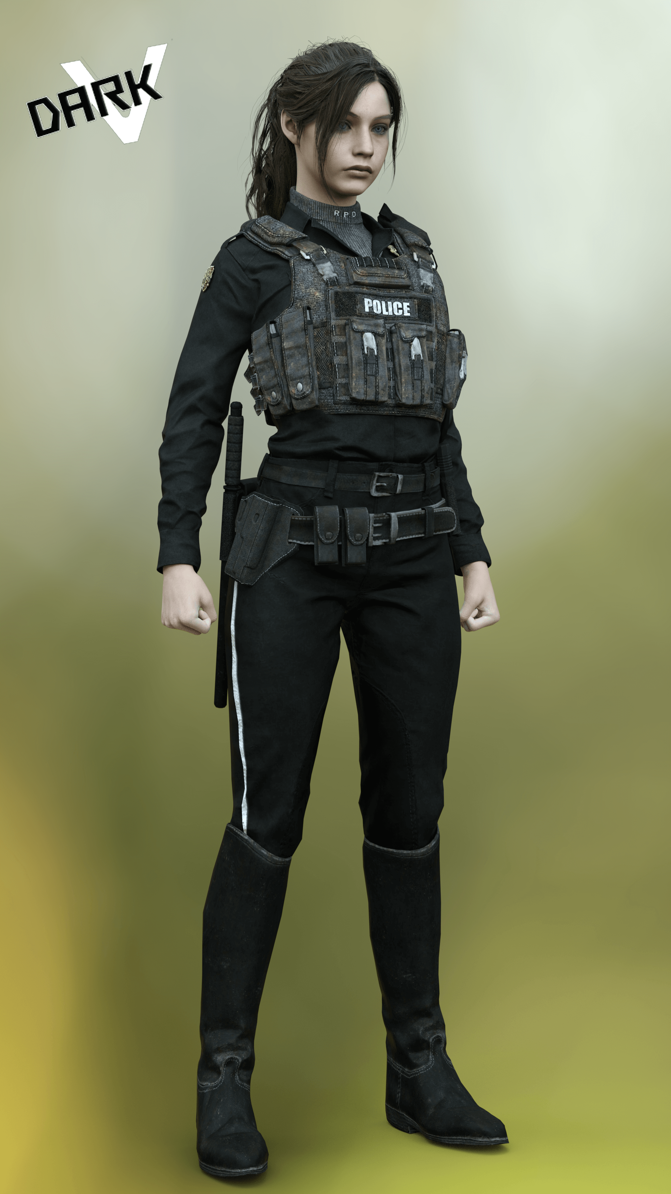 Claire Tactical Office 3D Render, Digital Art by Darknessvaltier