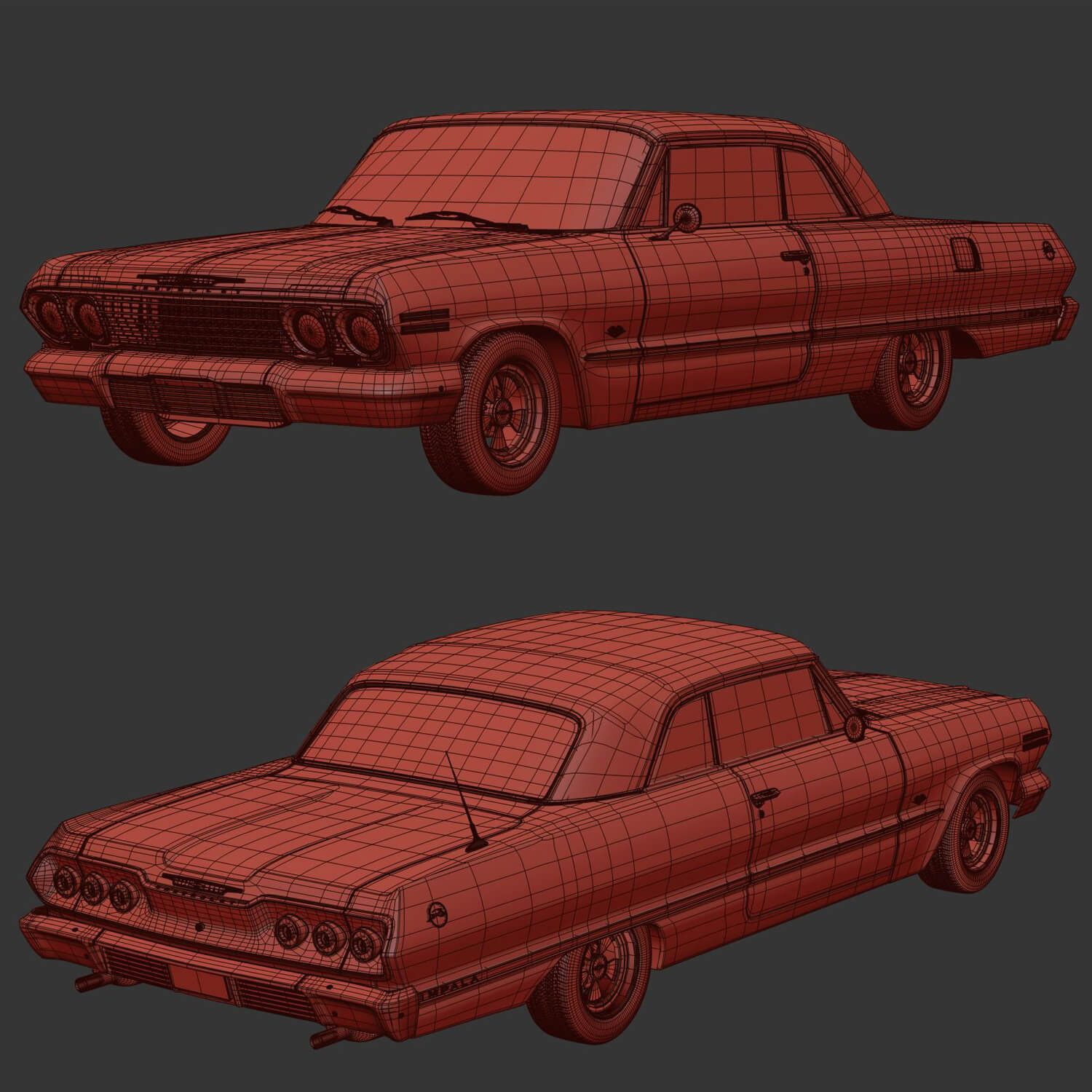 Chevrolet Impala 1962 - 3D Model by darksider64