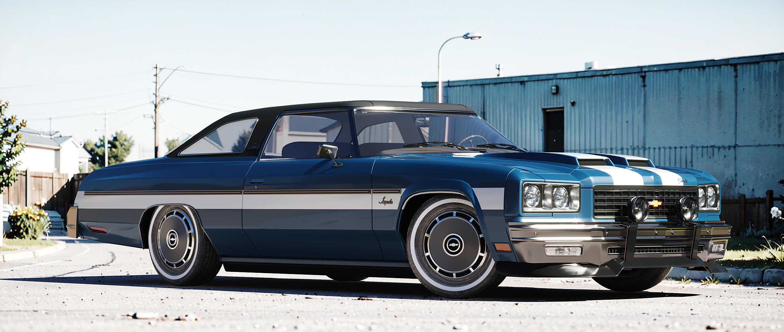 Chevrolet Impala 1976 3D Render, Digital Art by darksider64