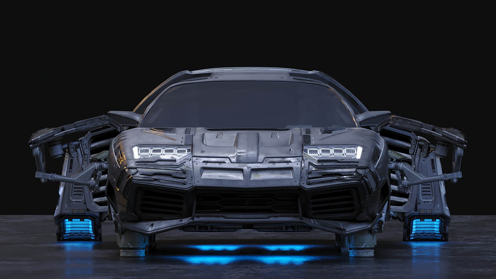 Lamborghini Flying Car 3D Render, Digital Art by darksider64