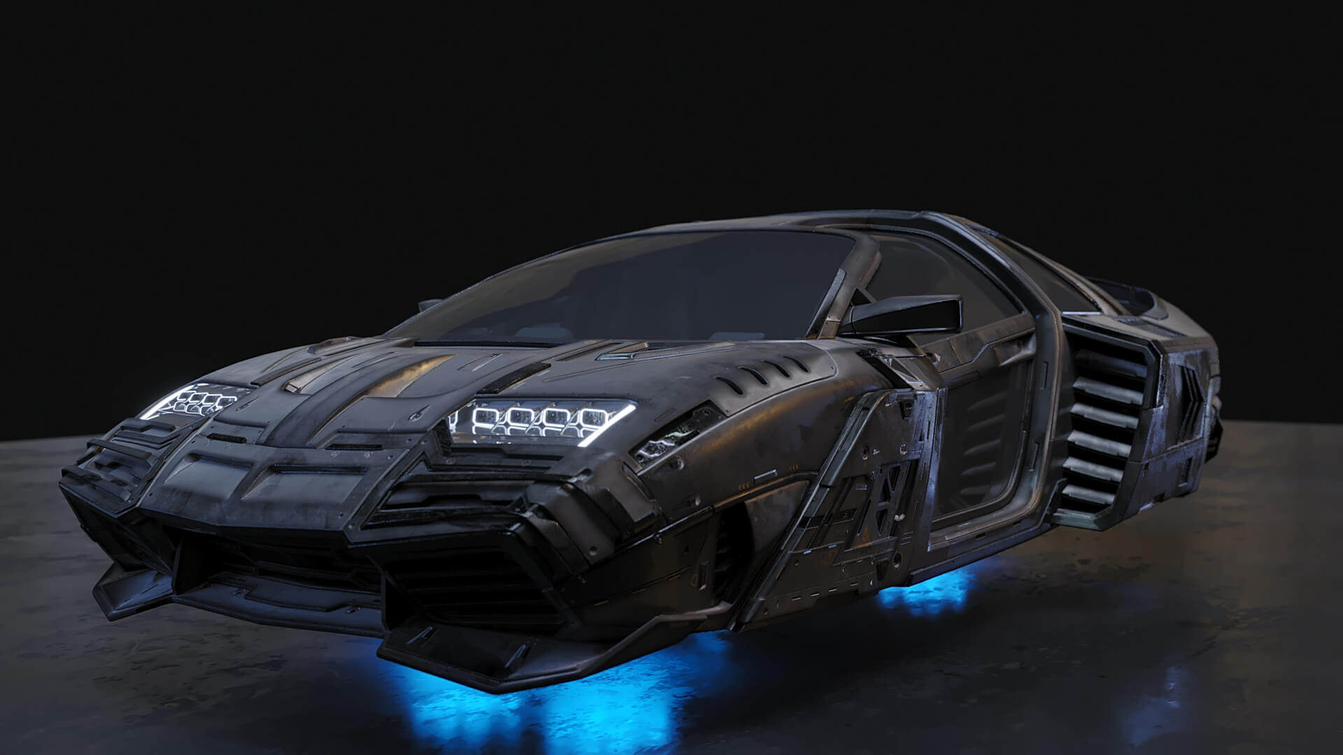 Lamborghini Flying Car 3D Render, Digital Art by darksider64