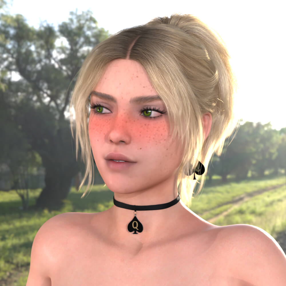 Shizu with New Accessory 3D Render, Digital Art by DatTakko