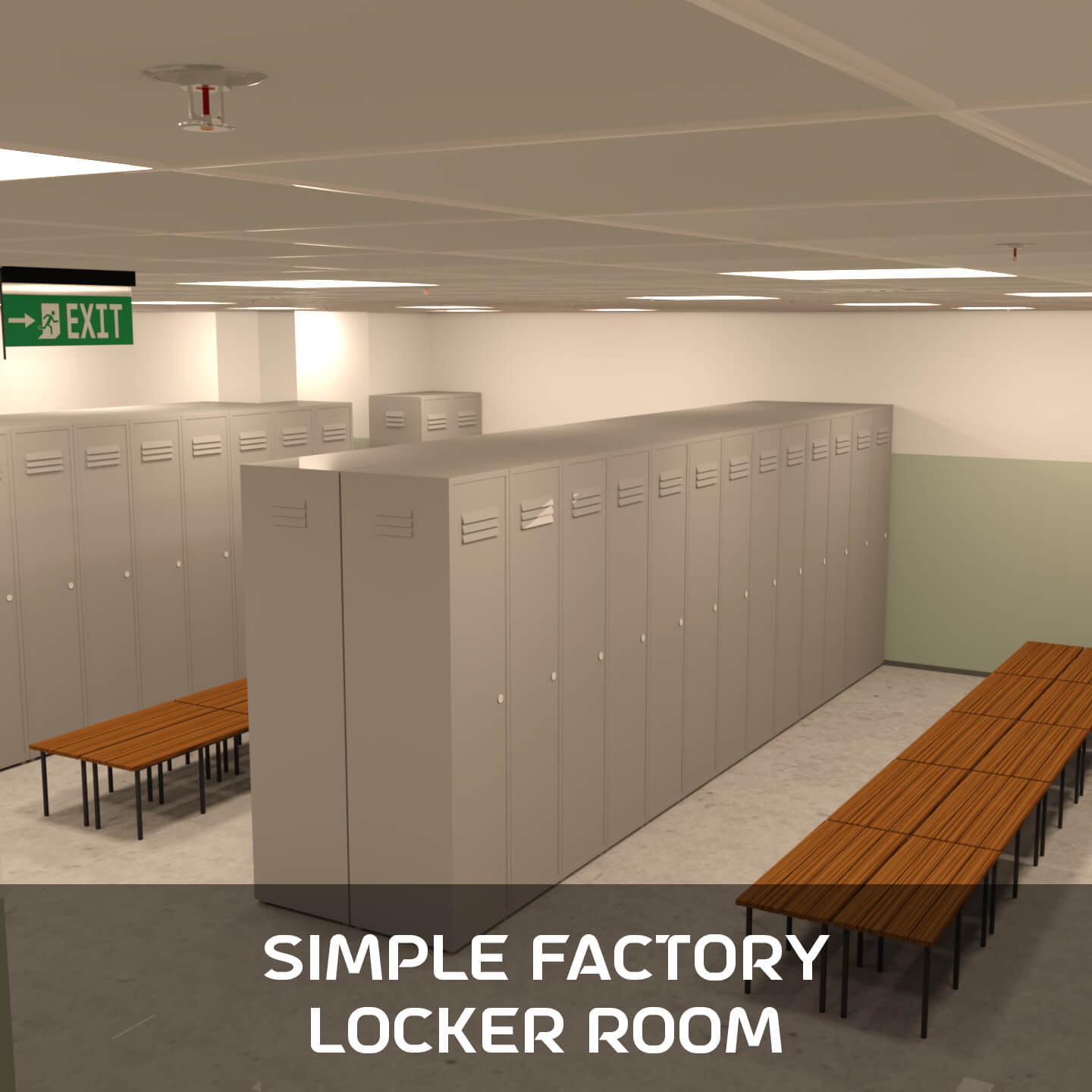 Simple Factory Locker Room - Daz Content by DatTakko