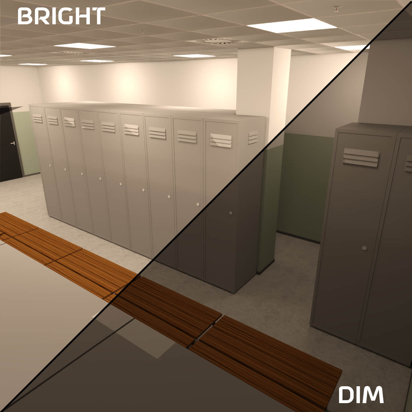 Simple Factory Locker Room - Daz Content by DatTakko