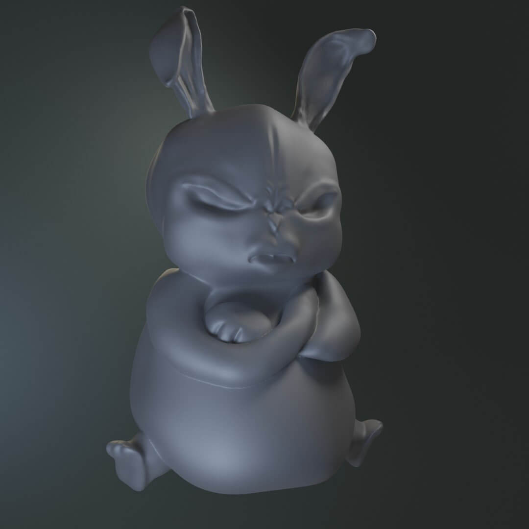 Angry Rabbit - 3D Model by davedtaylor