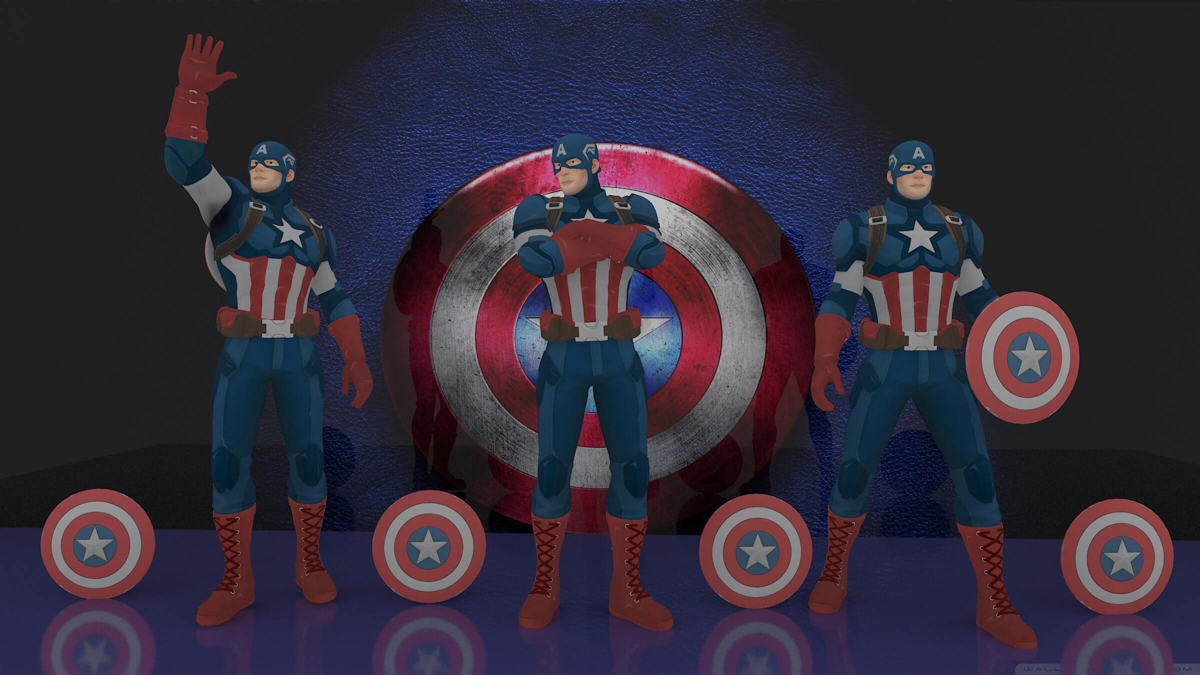 Captain America - 3D Model by davedtaylor