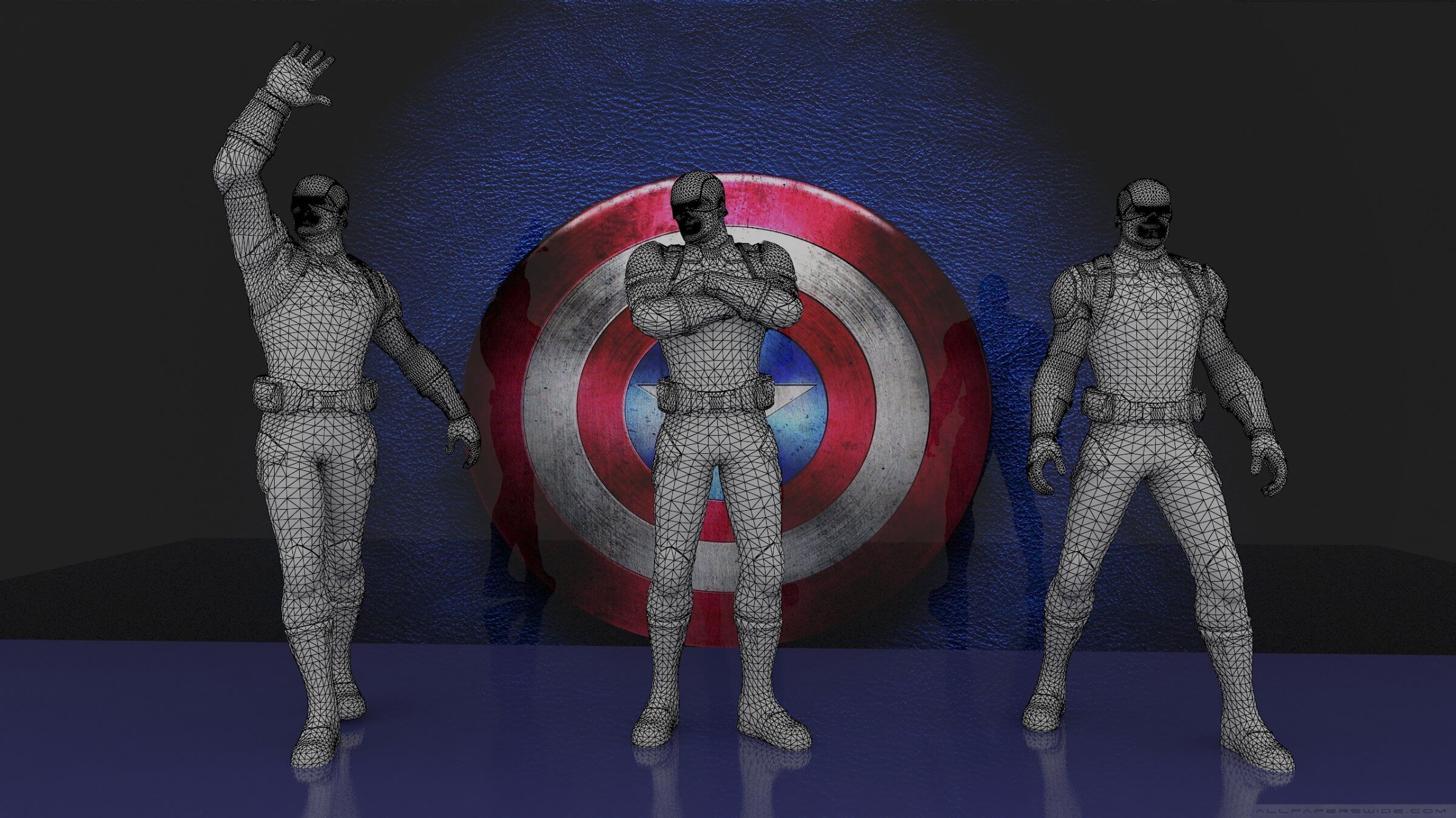 Captain America - 3D Model by davedtaylor