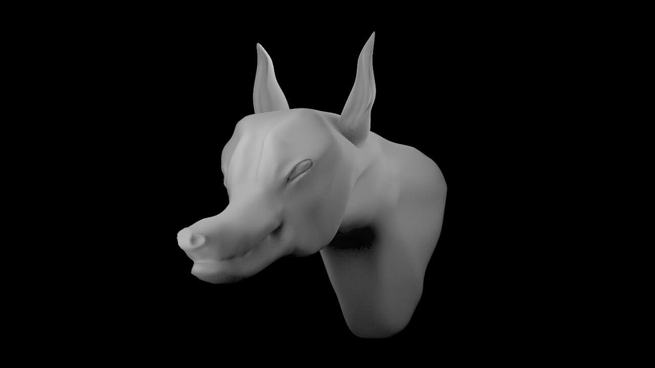 Dog Head - 3D Model by davedtaylor