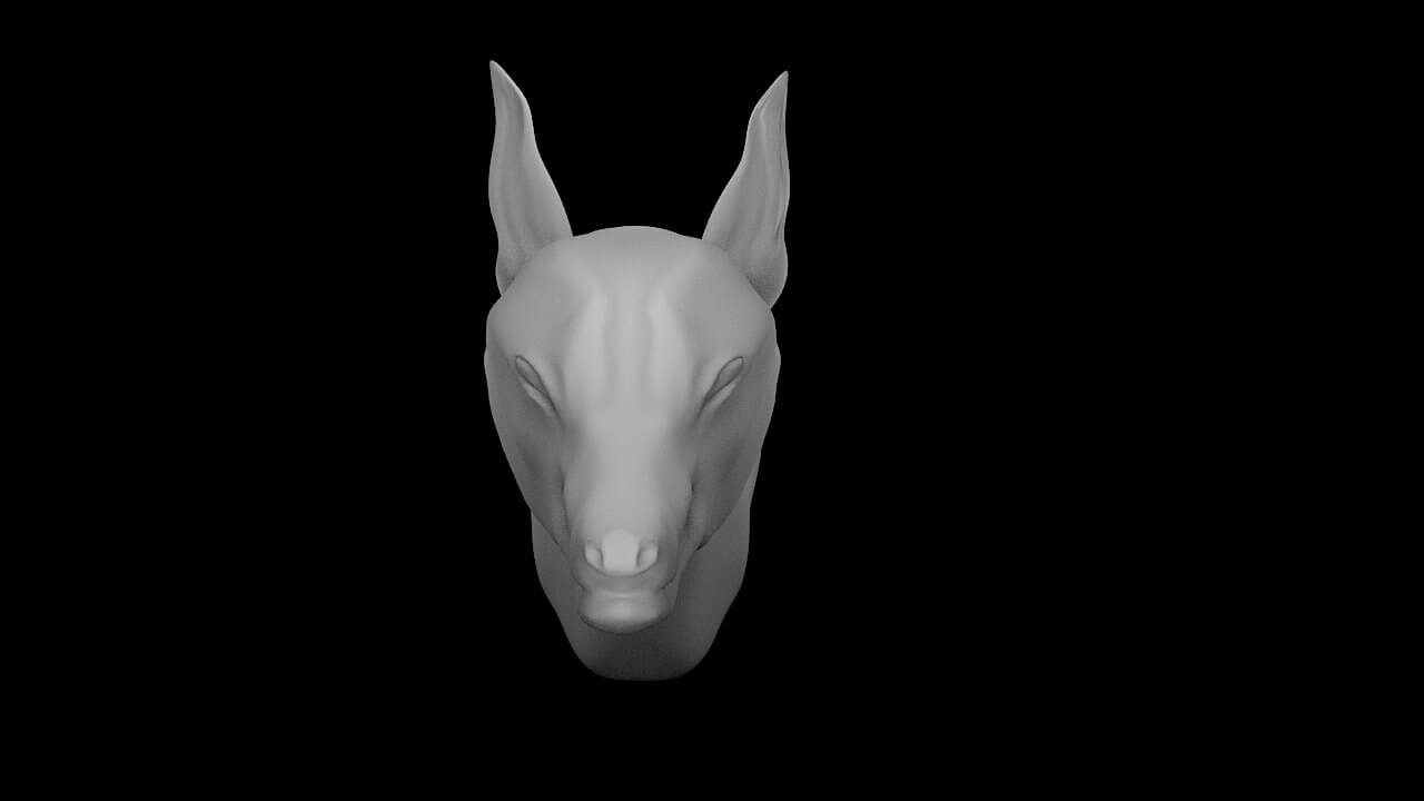Dog Head - 3D Model by davedtaylor