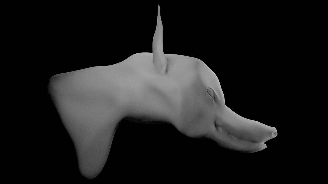 Dog Head - 3D Model by davedtaylor