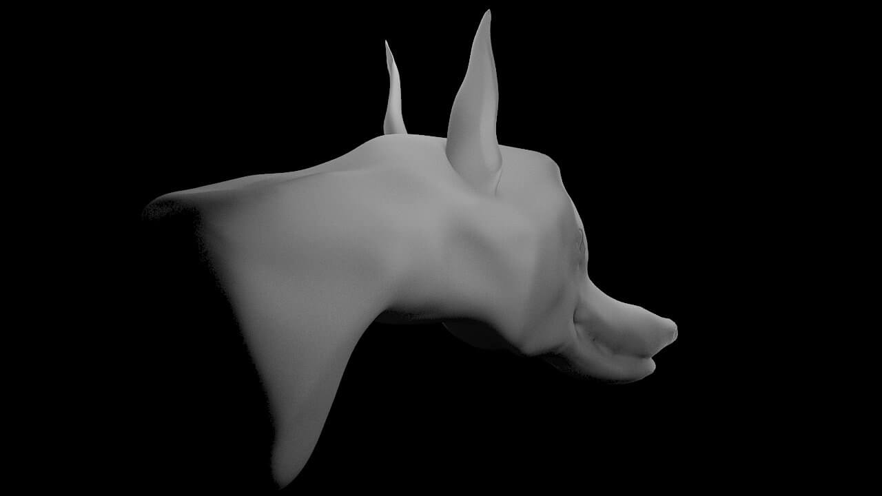 Dog Head - 3D Model by davedtaylor