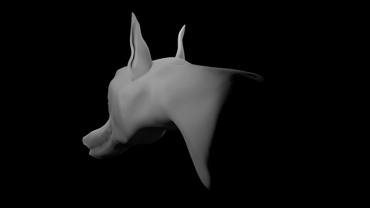 Dog Head - 3D Model by davedtaylor
