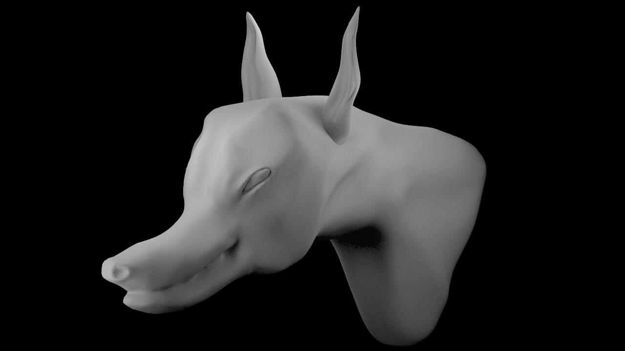 Dog Head - 3D Model by davedtaylor