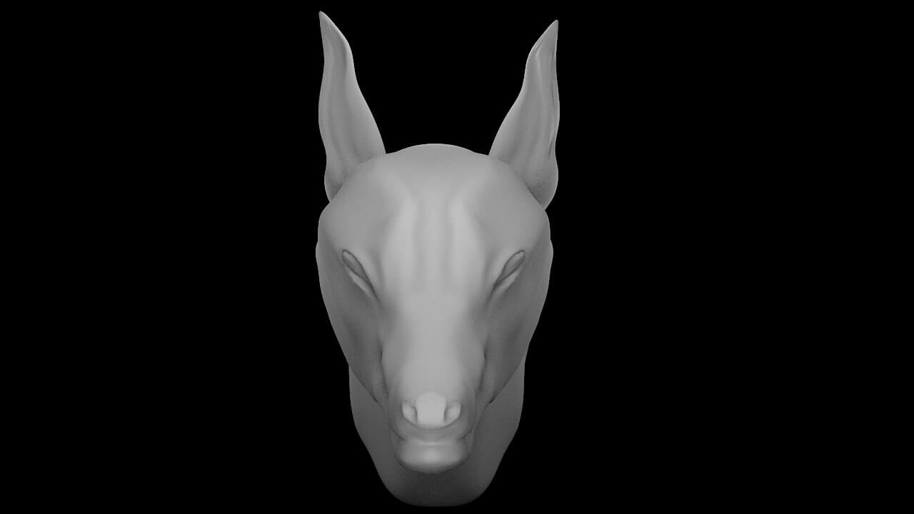Dog Head - 3D Model by davedtaylor