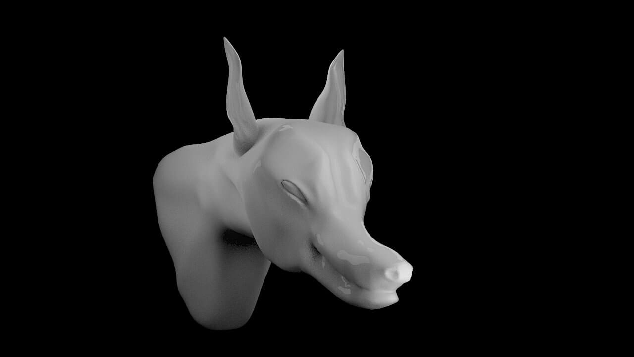 Dog Head - 3D Model by davedtaylor