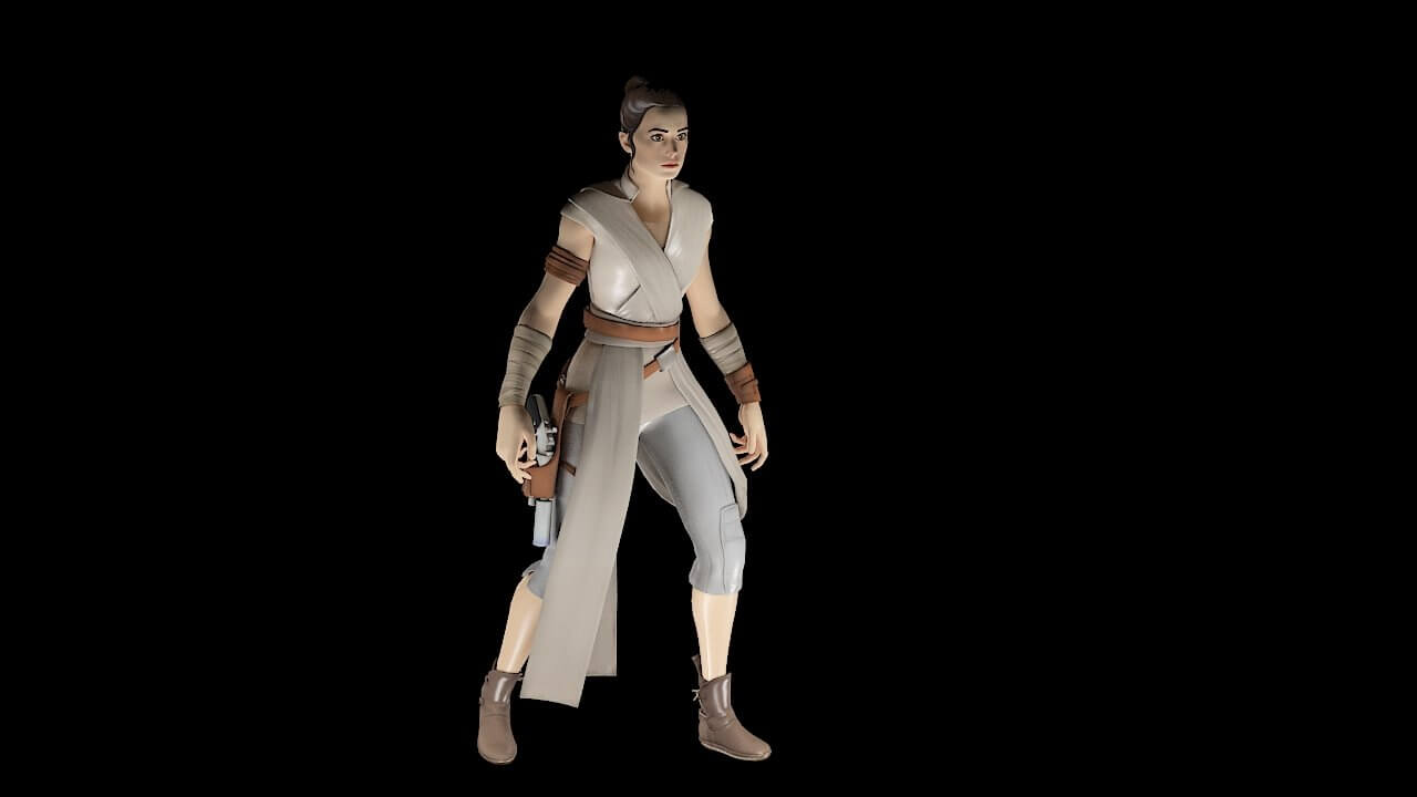 Rey from Star Wars - 3D Model by davedtaylor