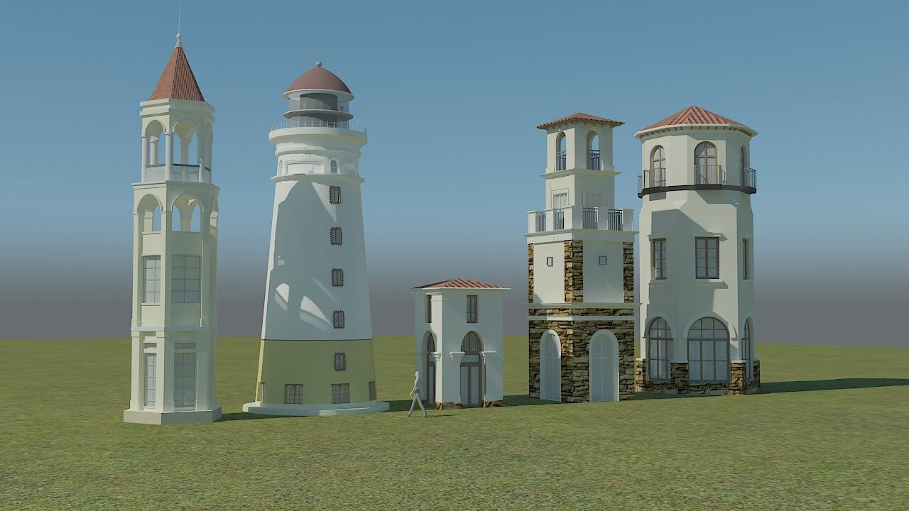 Towers - 3D Model by davedtaylor