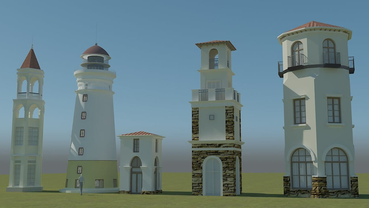 Towers - 3D Model by davedtaylor