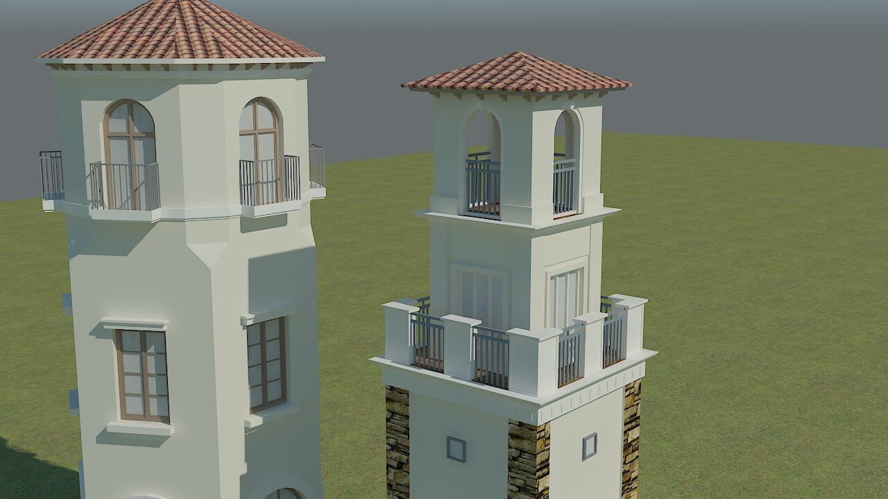 Towers - 3D Model by davedtaylor